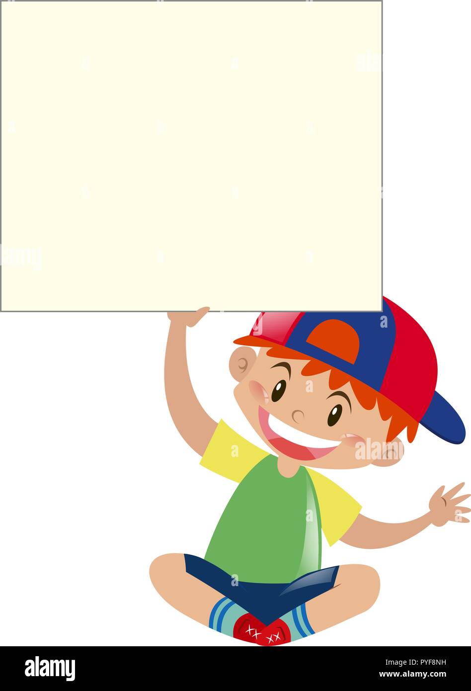 Boy holding picture frame Stock Vector Images - Alamy