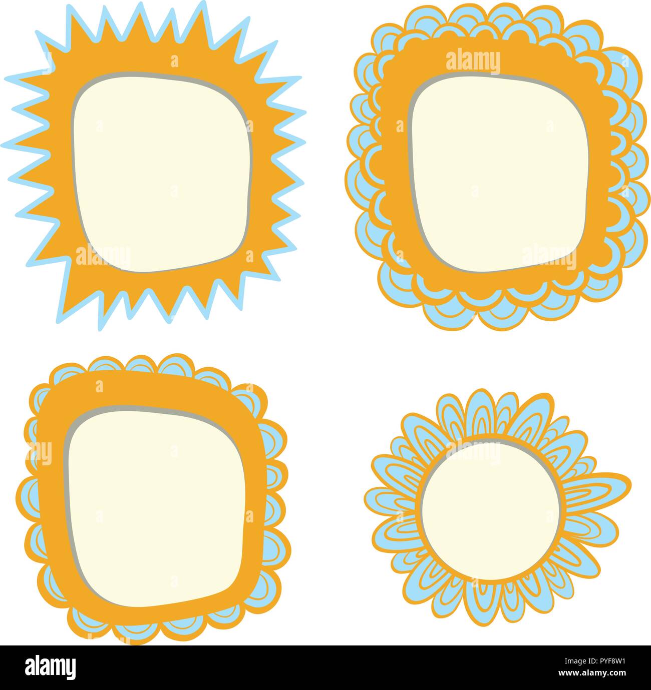 Border templates in yellow and blue illustration Stock Vector Image ...