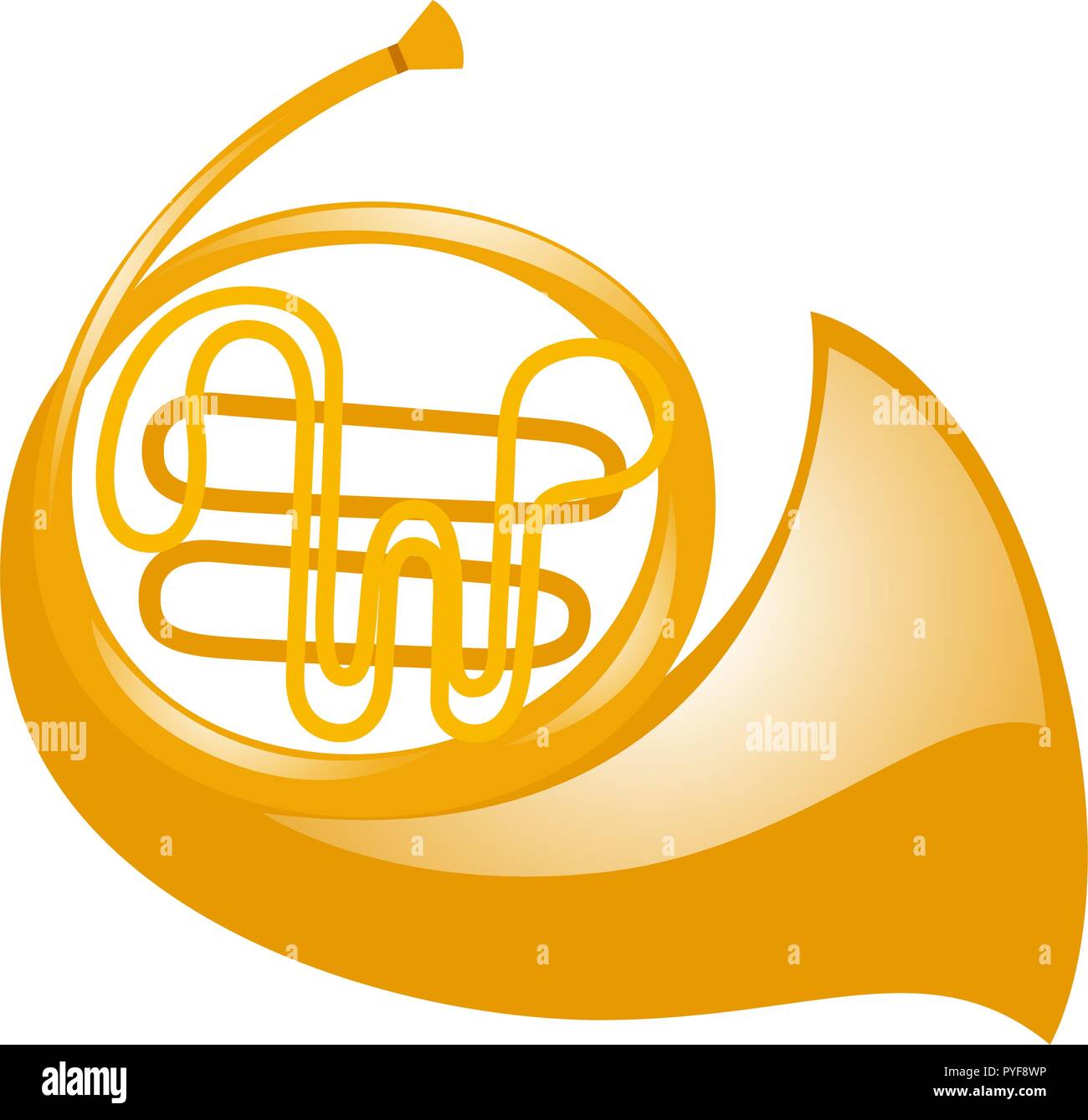 French horn on white background illustration Stock Vector Image & Art ...