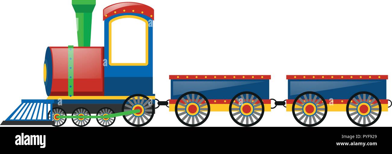 Train and two wagon carts illustration Stock Vector Image & Art - Alamy