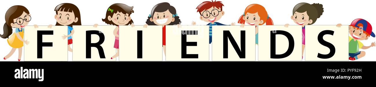Poster design with word friends illustration Stock Vector Image & Art ...