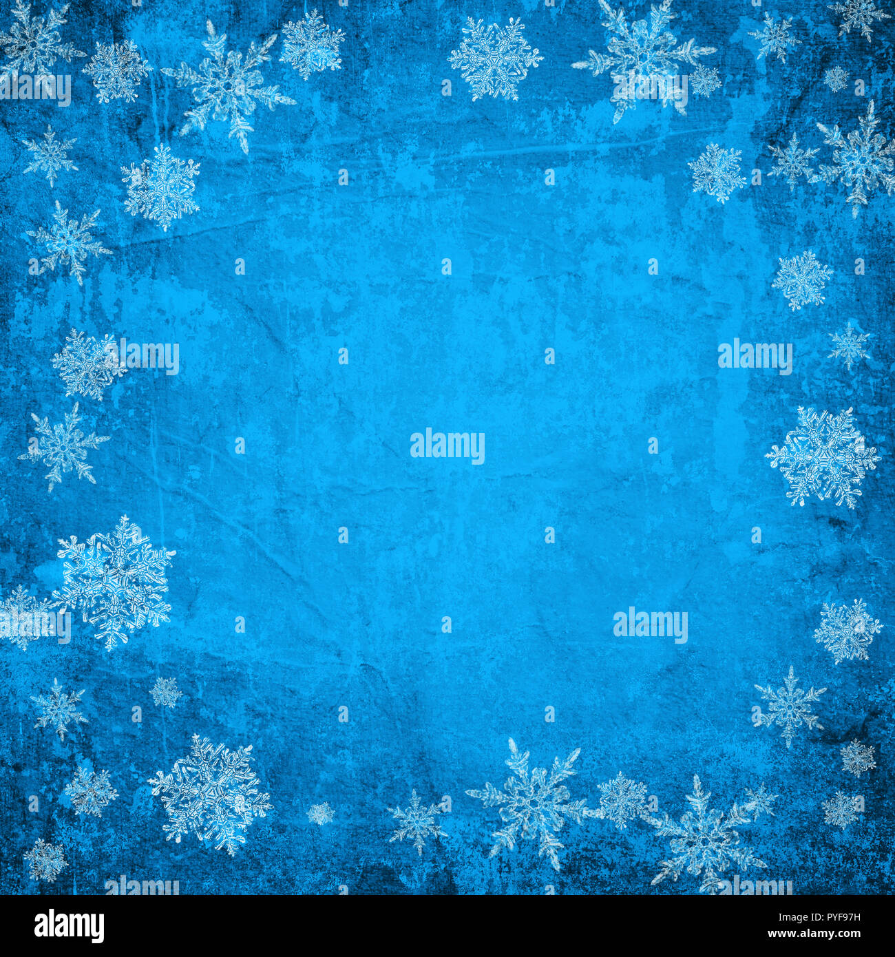 Blue christmas background with snowflakes Stock Photo - Alamy