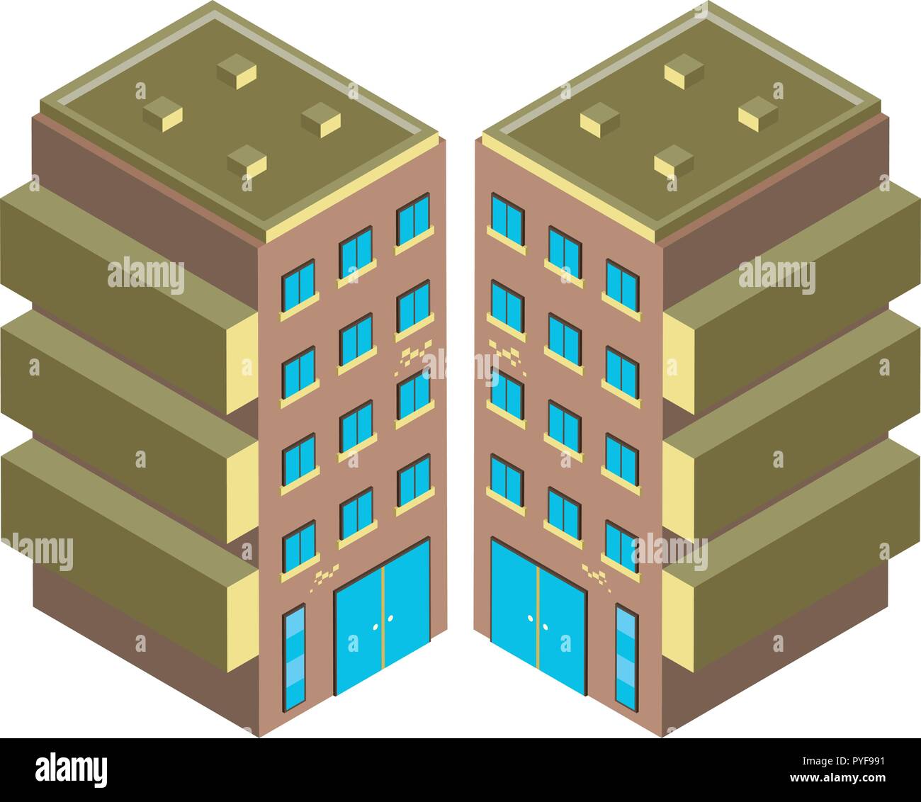 Office building from two different angles illustration Stock Vector ...