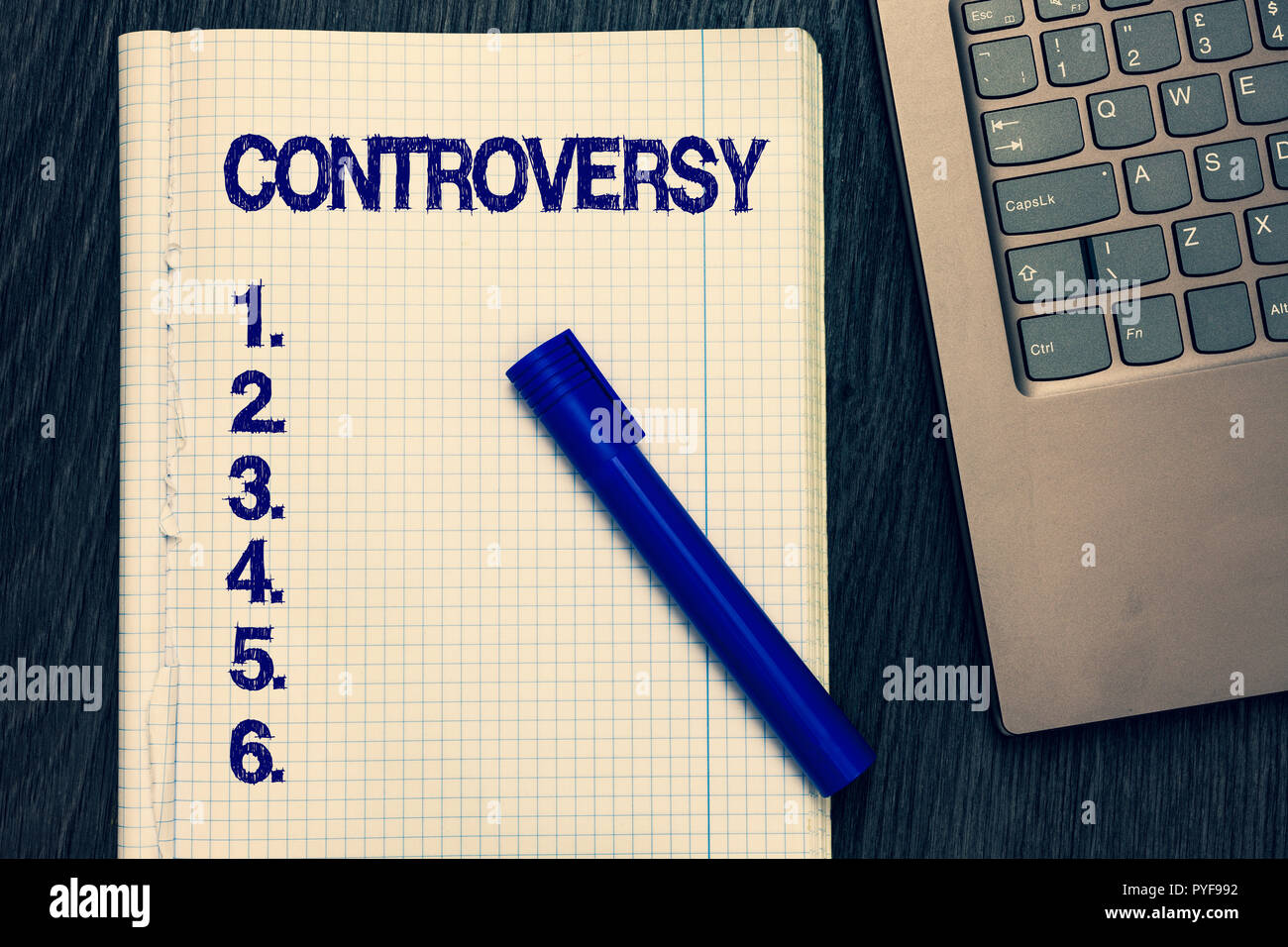 Text sign showing Controversy. Conceptual photo Disagreement or ...
