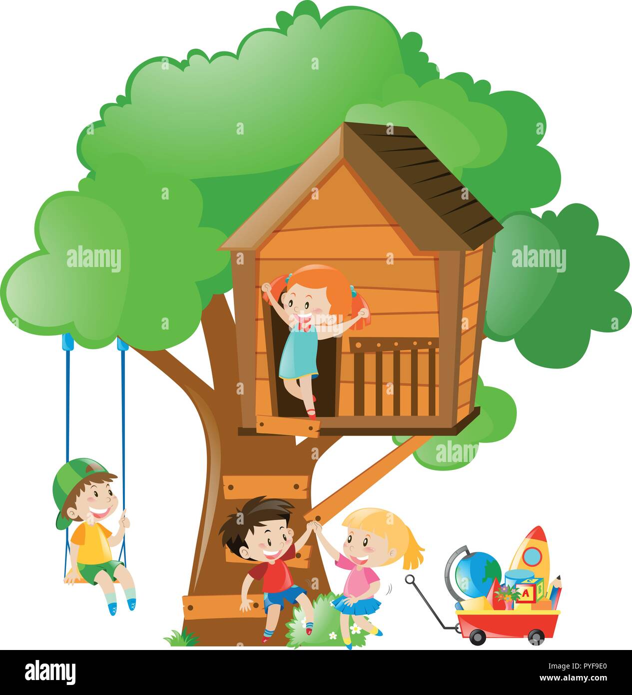 Kids treehouse Stock Vector Images - Alamy