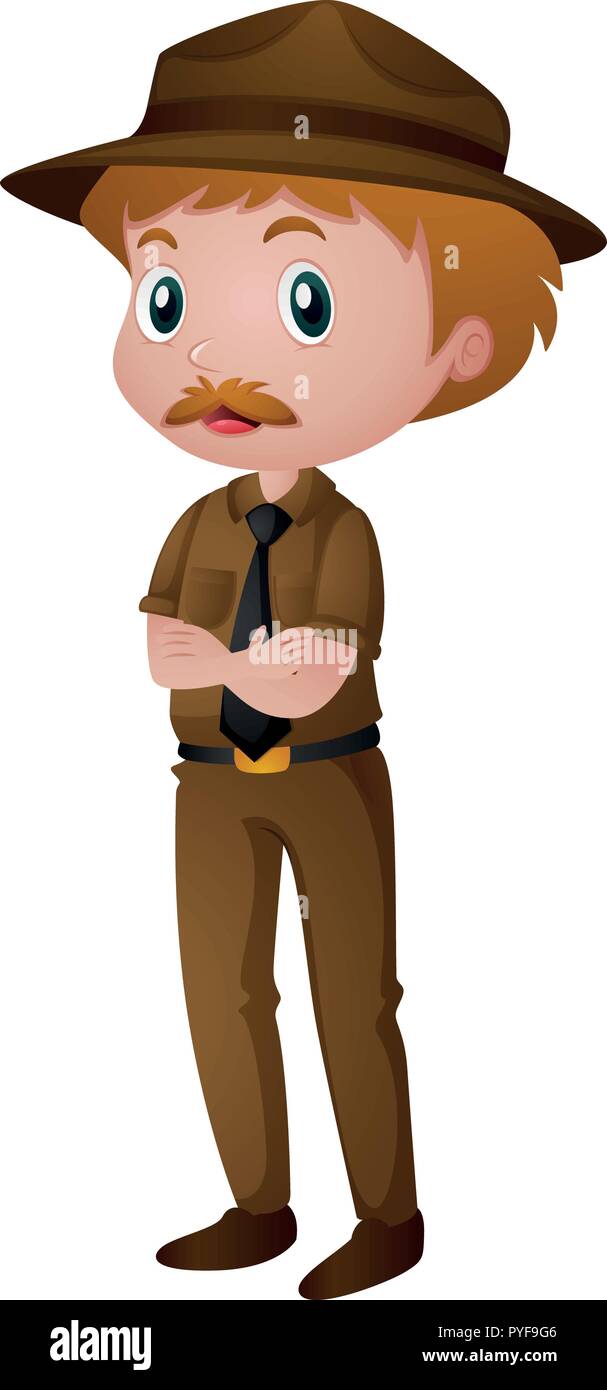 Man in park ranger costume illustration Stock Vector Image & Art - Alamy