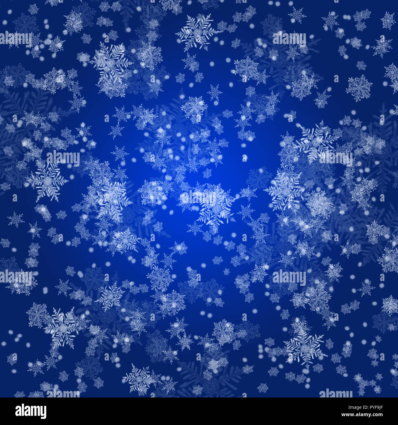 Blue christmas background with white snow flakes Stock Photo - Alamy