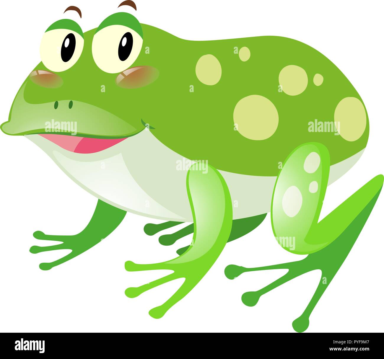 Green frog with happy face illustration Stock Vector Image & Art - Alamy