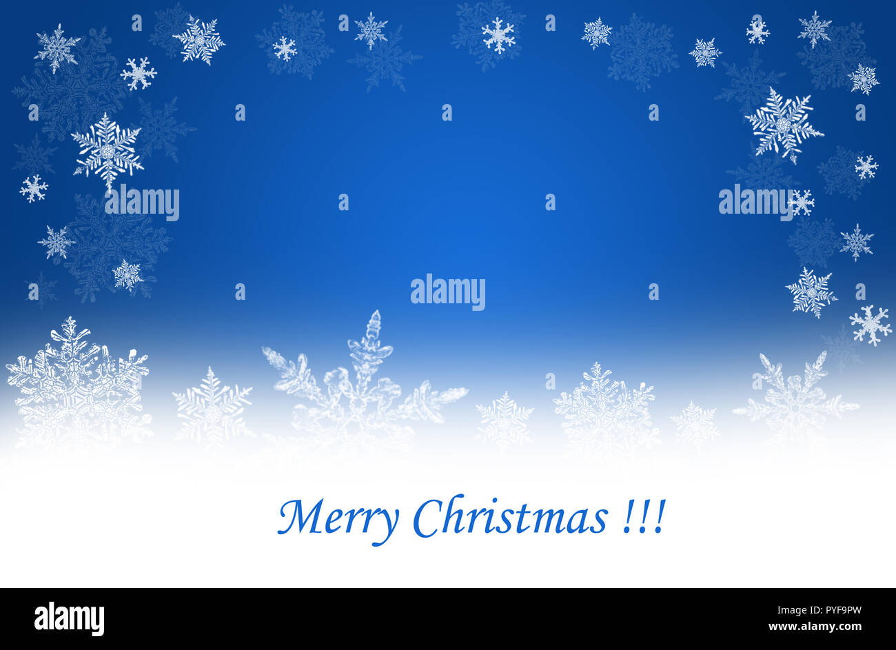 Blue christmas background with white snow flakes Stock Photo - Alamy