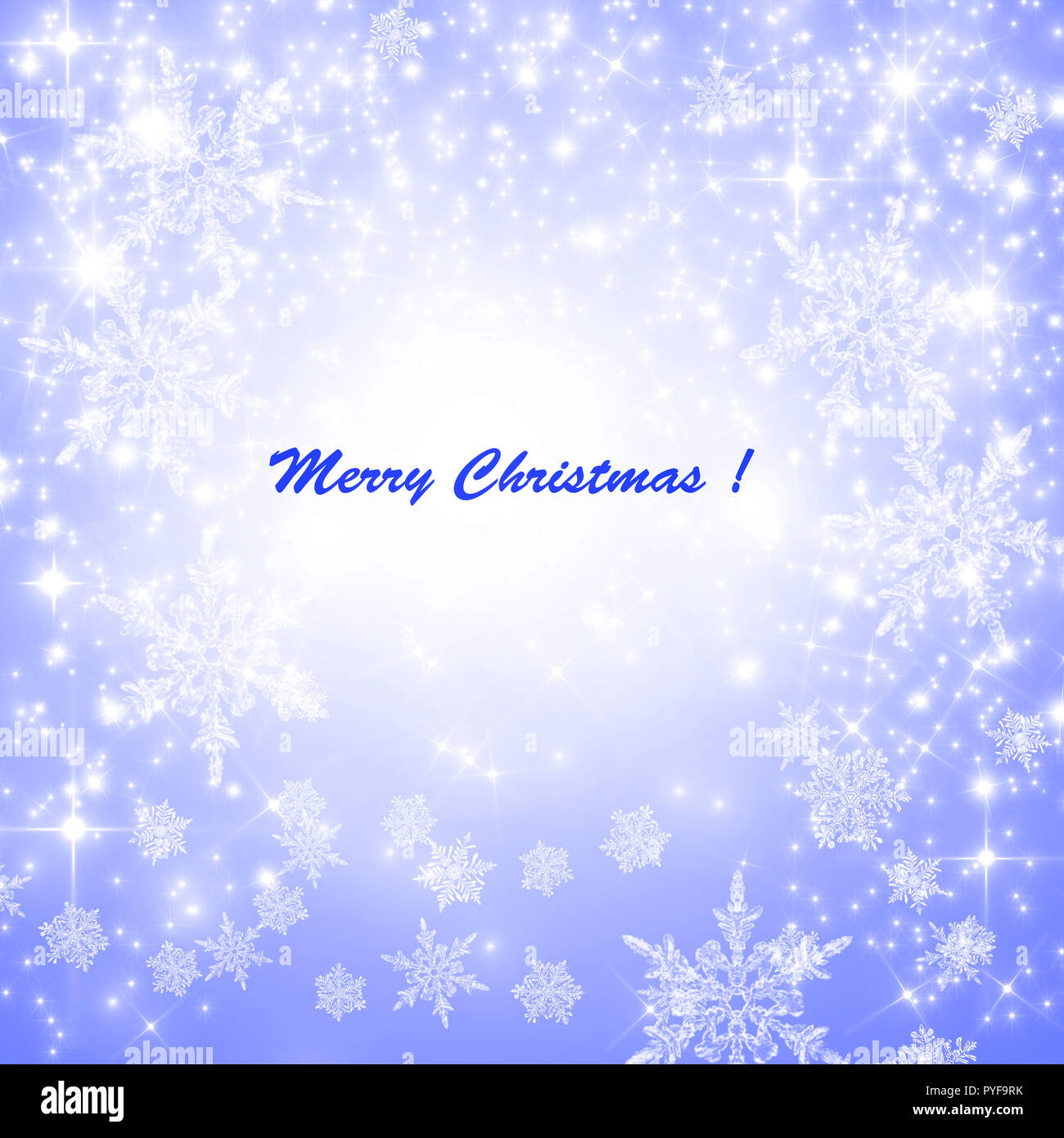 Blue christmas background with white snow flakes Stock Photo - Alamy