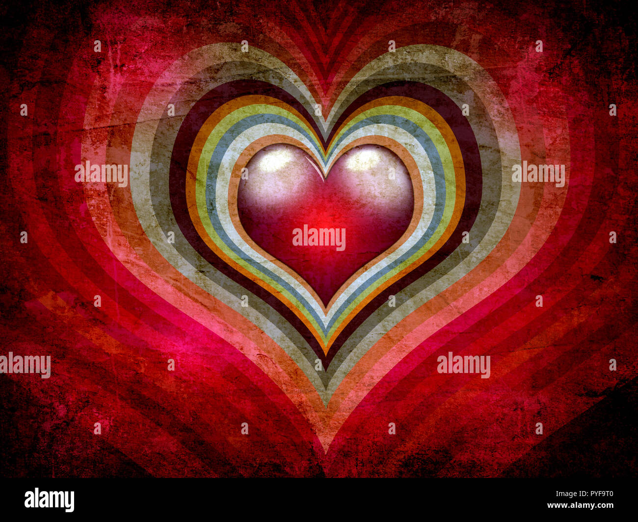 Dark love background with colorful hearts Stock Photo - Alamy