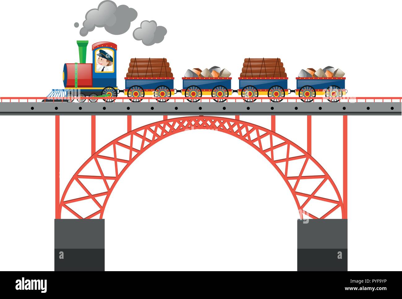 Goods train Stock Vector Images - Alamy