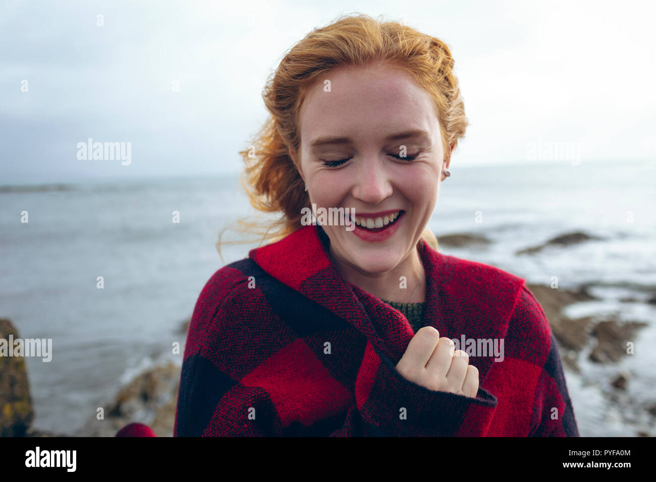 Smiling ginger adult woman hi-res stock photography and images - Alamy
