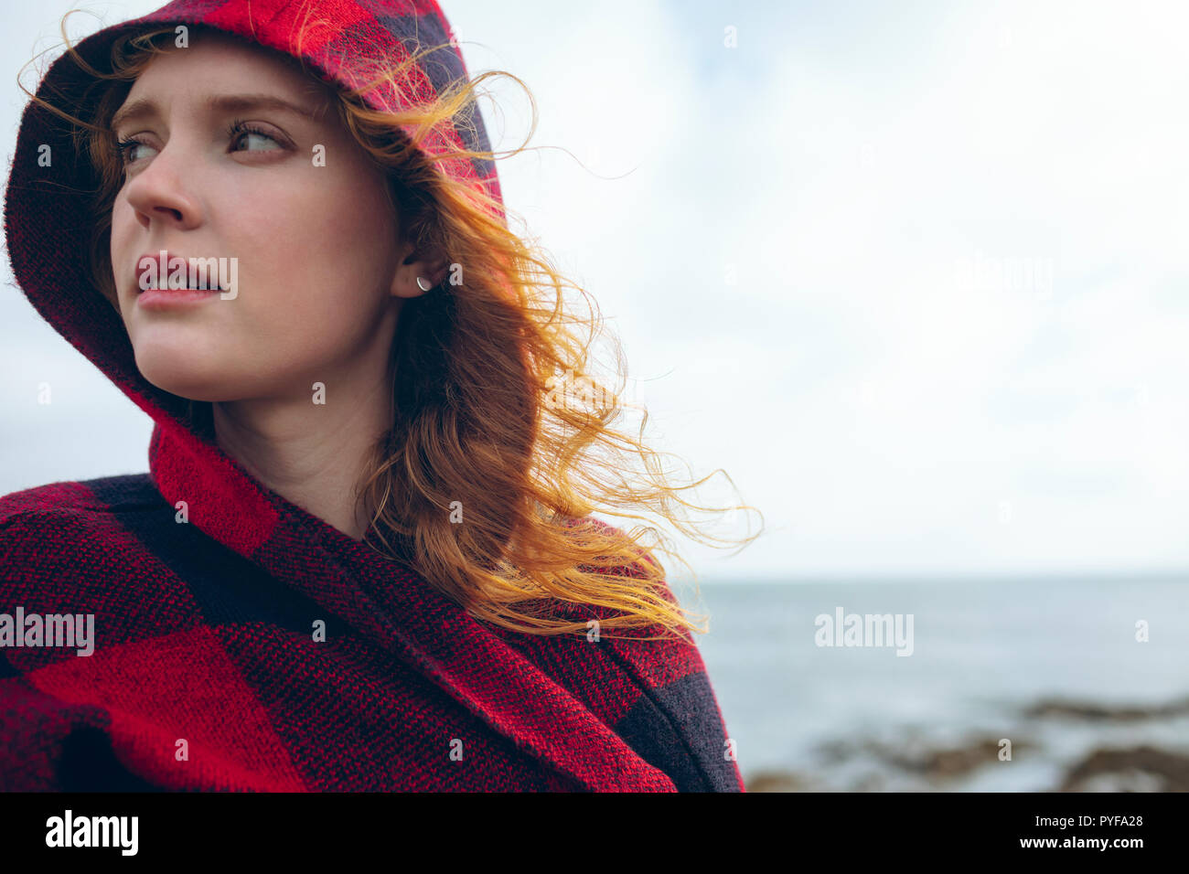 Female redhead beach hi-res stock photography and images - Alamy