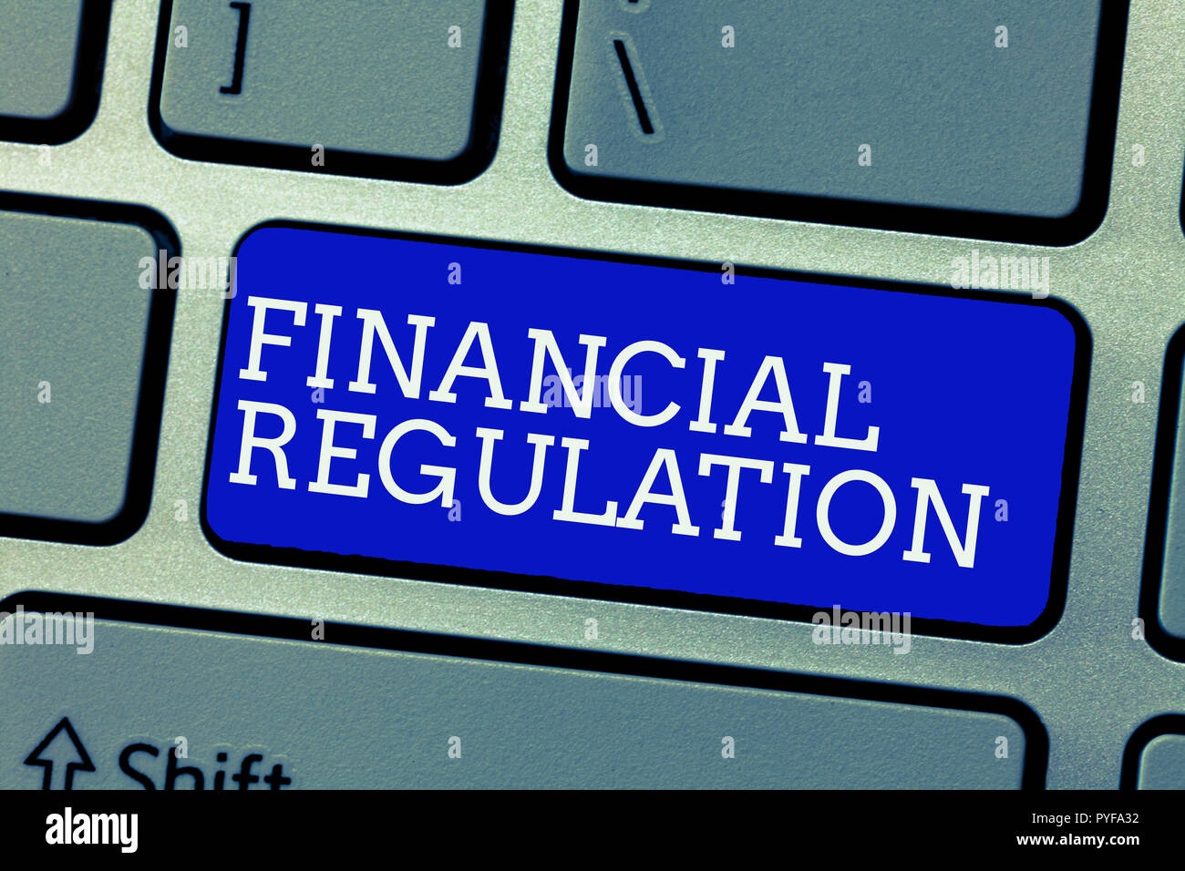 Conceptual hand writing showing Financial Regulation. Business photo ...