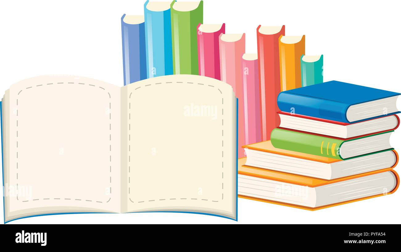 Many books on white background illustration Stock Vector Image & Art ...
