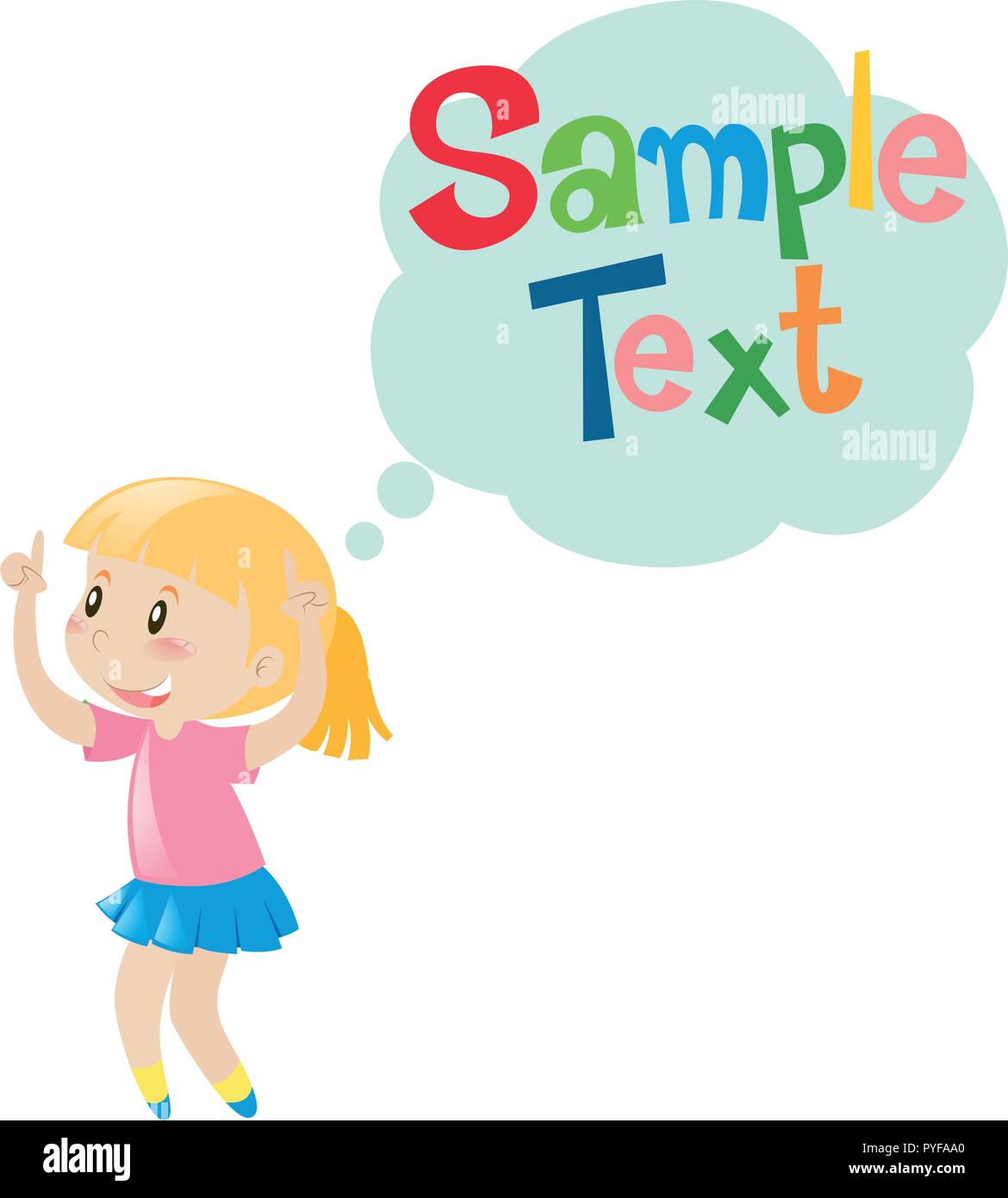 Frame template with happy girl illustration Stock Vector Image & Art ...
