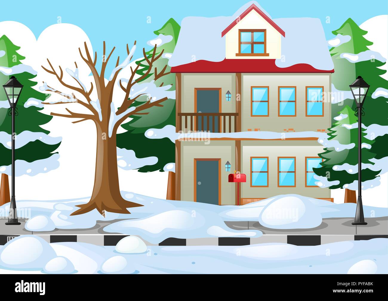 Ice covered house Stock Vector Images - Alamy