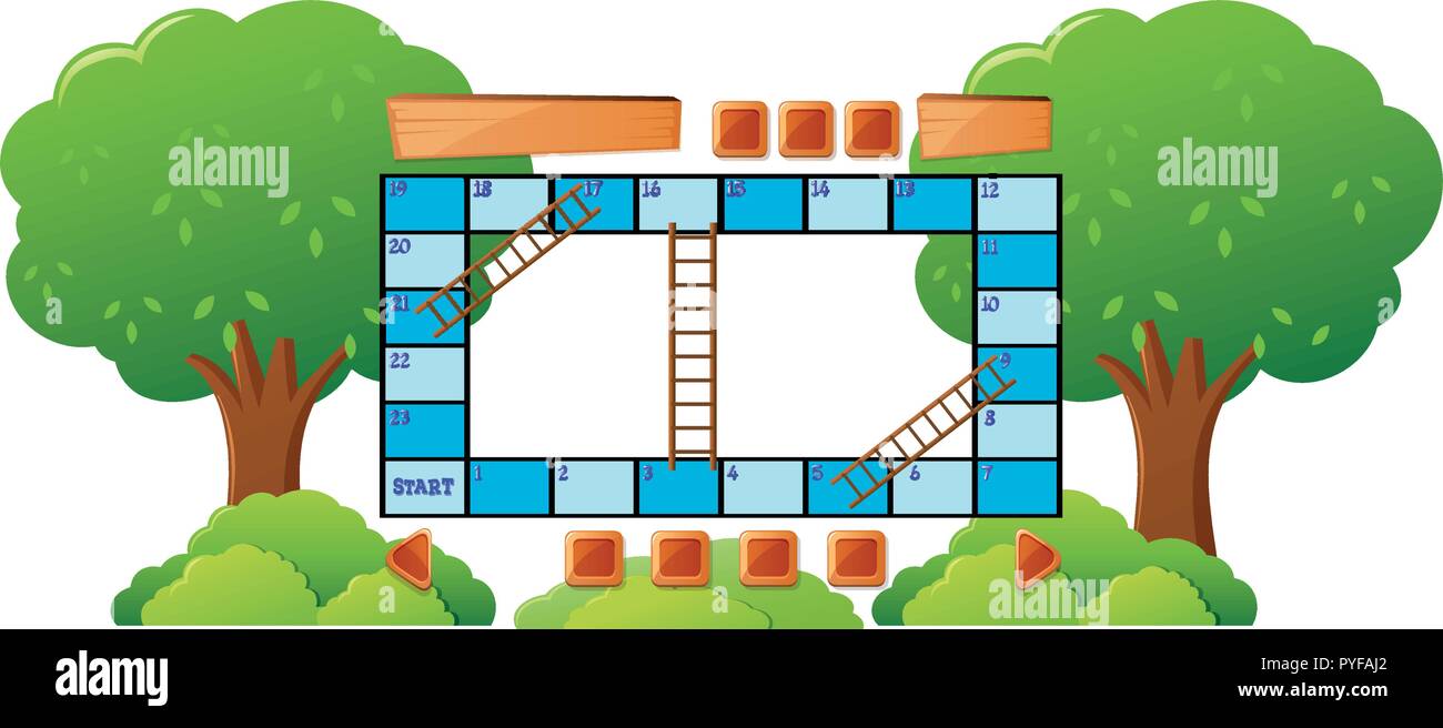 Boardgame template with trees in background illustration Stock Vector ...