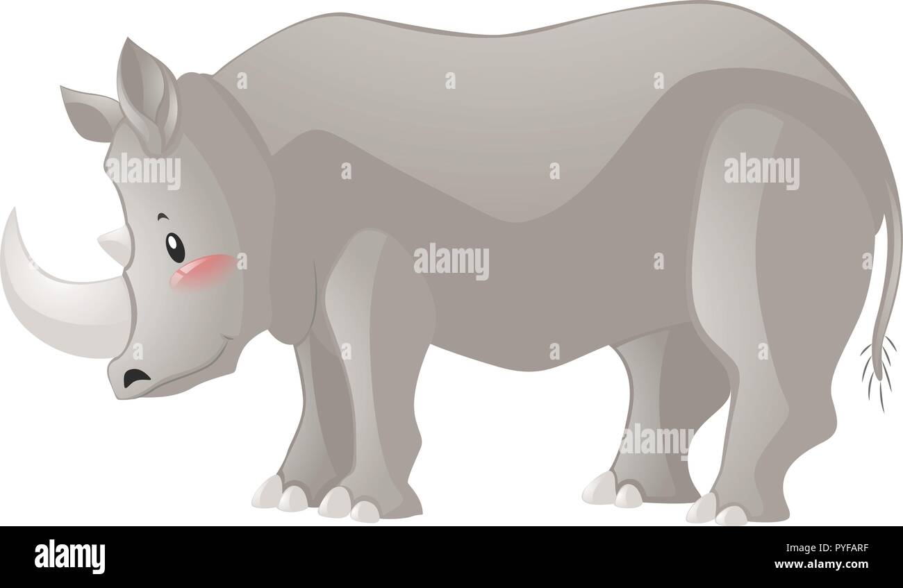 Rhinoceros with sharp horn illustration Stock Vector Image & Art - Alamy
