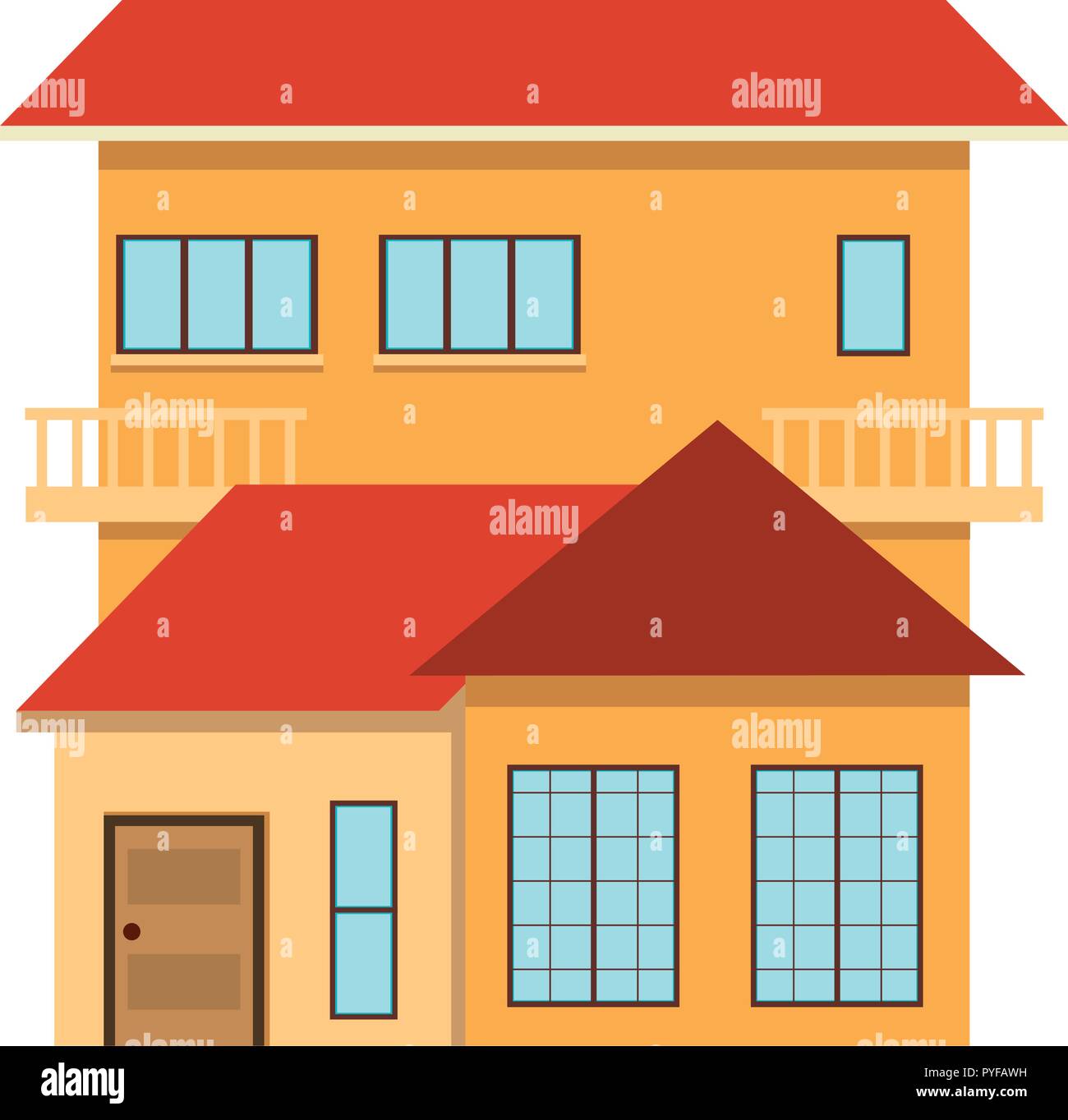 Single house with red roof illustration Stock Vector Image & Art - Alamy