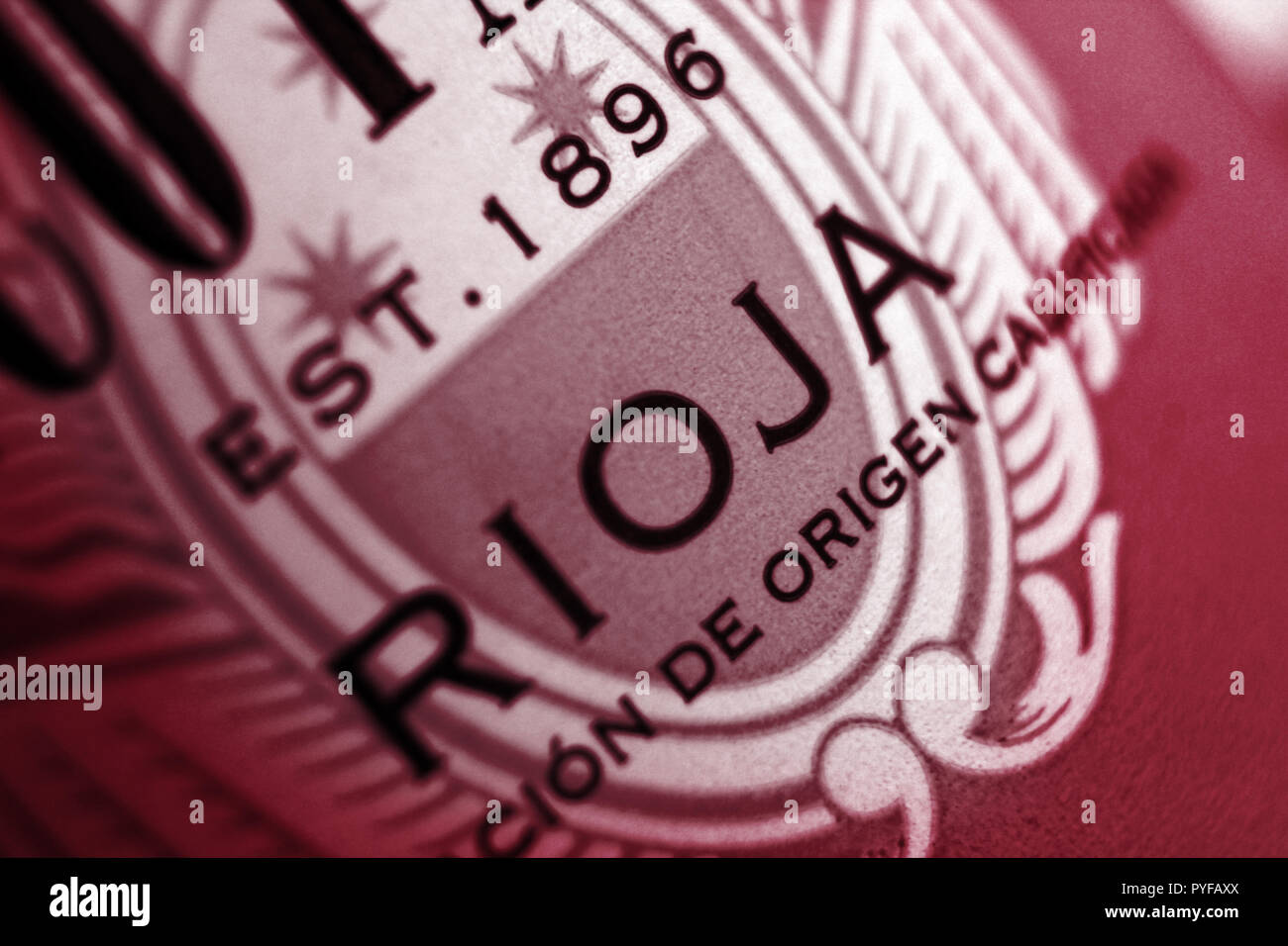 Spanish Wine bottle label Rioja "Qualified Designation of Origin ...