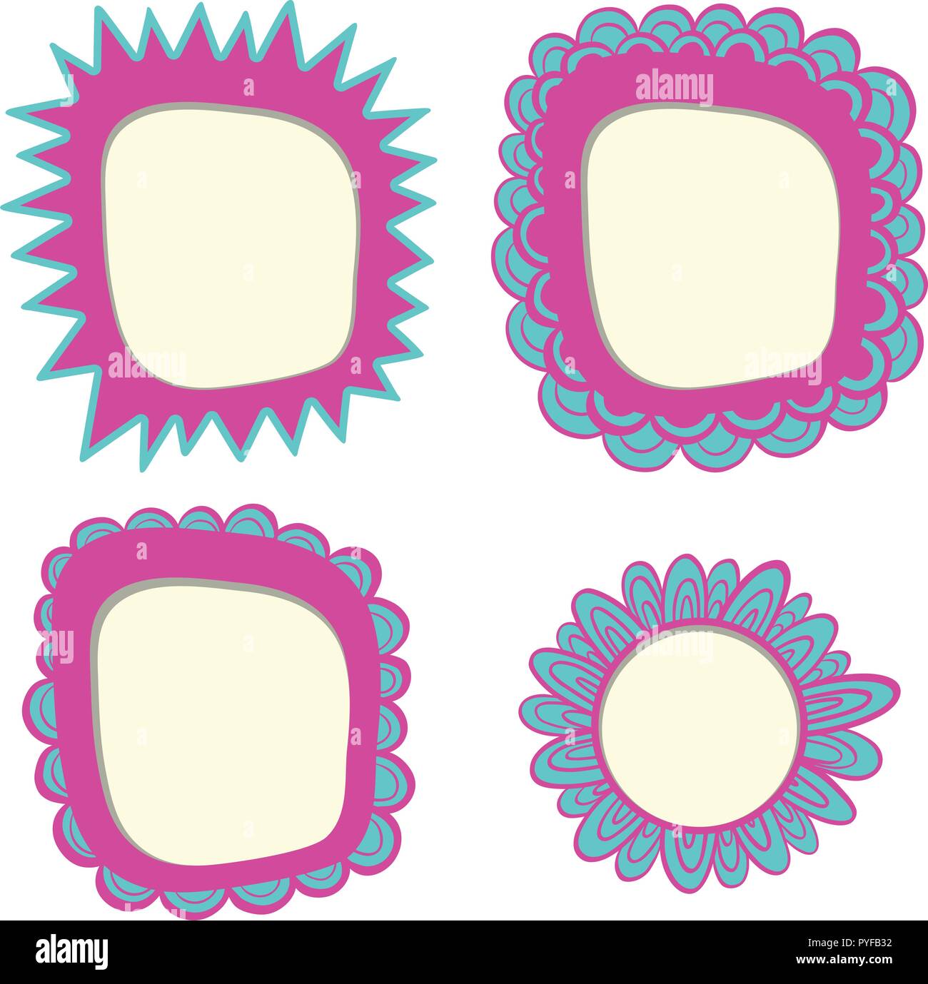 Frame templates in pink and blue illustration Stock Vector Image & Art ...