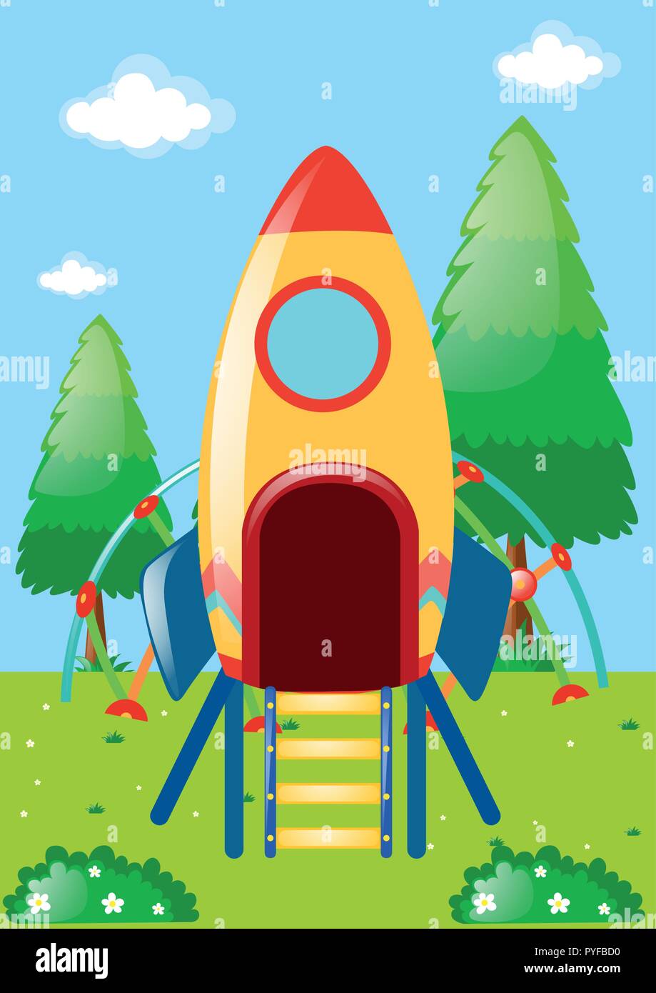 Rocket playstation in park illustration Stock Vector Image & Art - Alamy