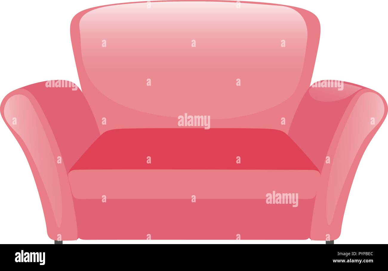 Pink sofa on white background illustration Stock Vector Image & Art - Alamy