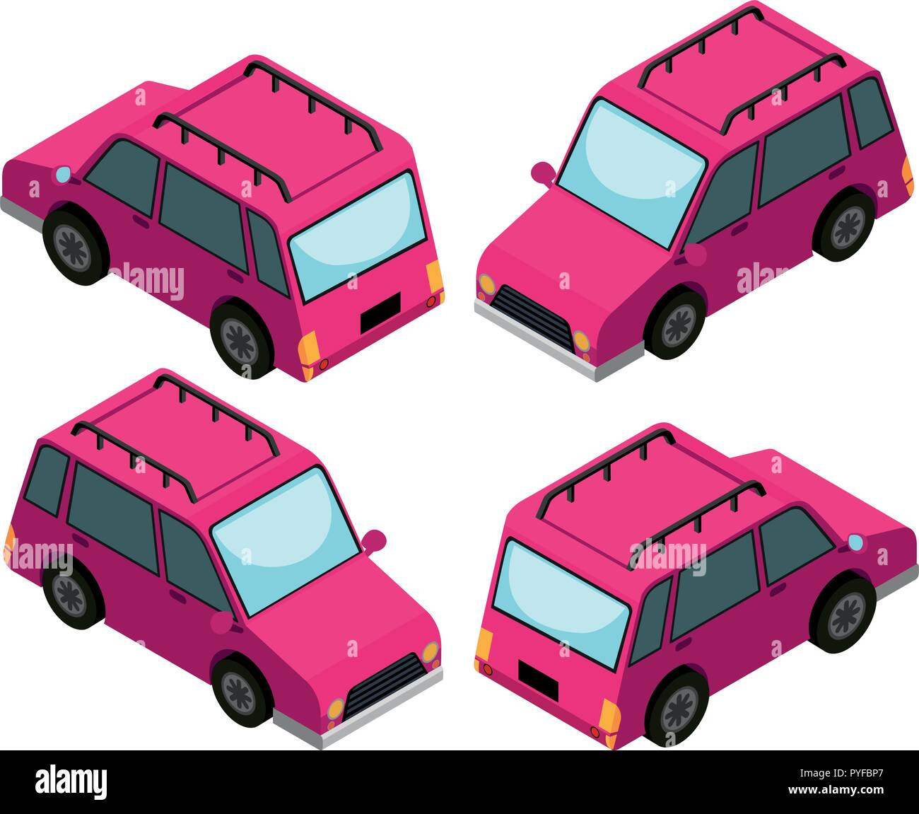 3D design for pink cars illustration Stock Vector Image & Art - Alamy