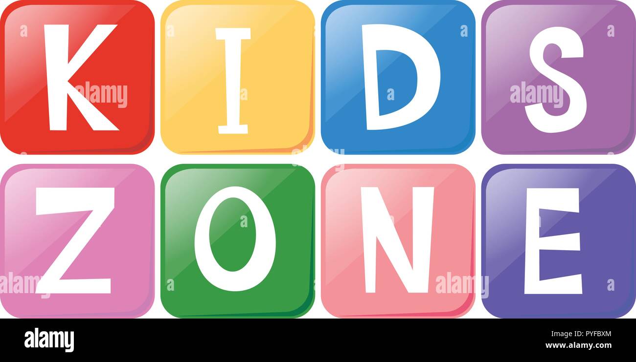 Text design with kids zone illustration Stock Vector Image & Art - Alamy