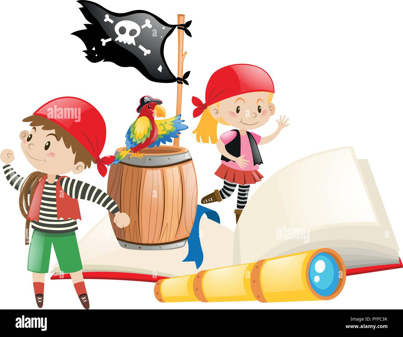Pirates and adventure book illustration Stock Vector Image & Art - Alamy