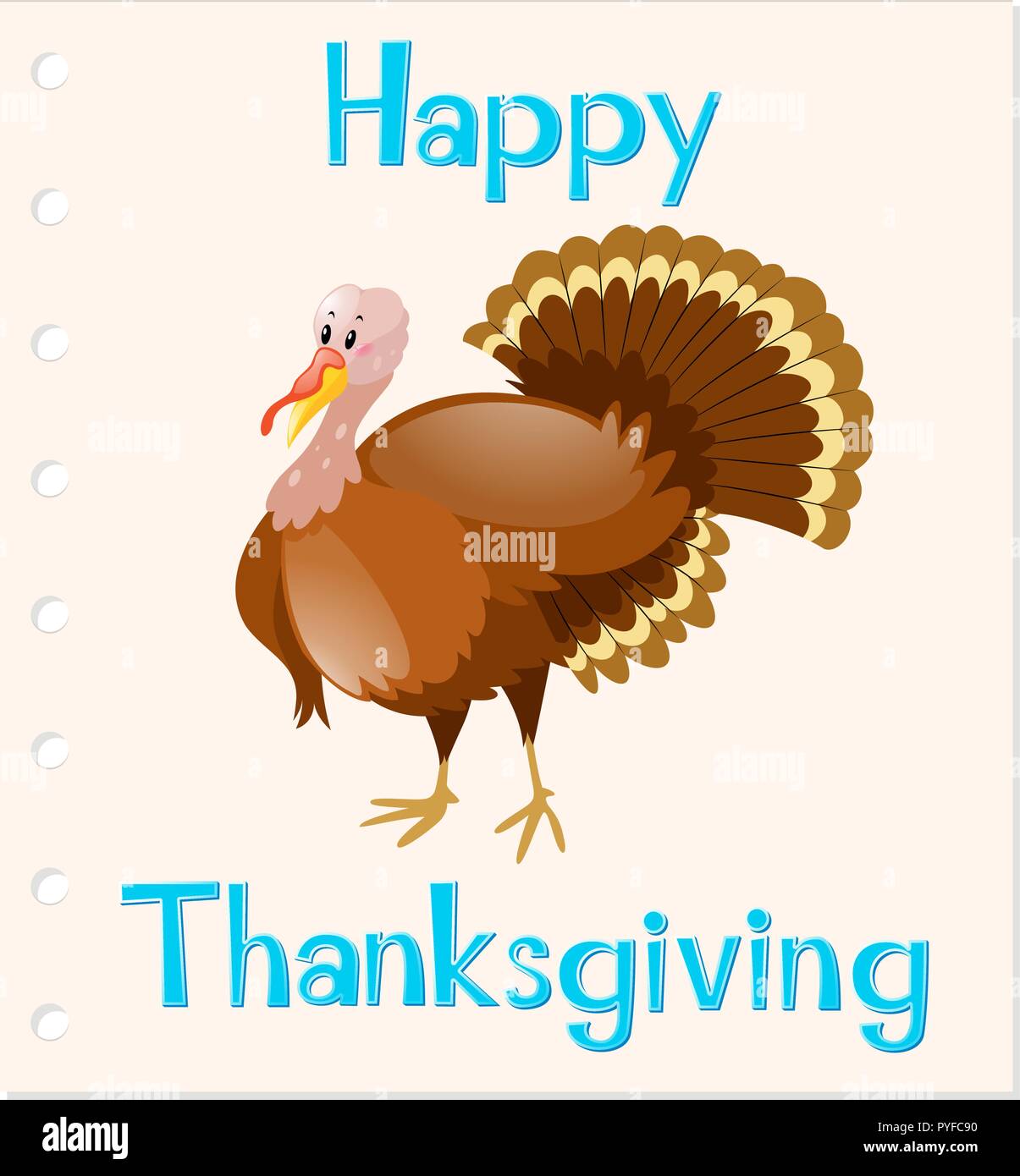 Thanksgiving card template with wild turkey illustration Stock Vector ...