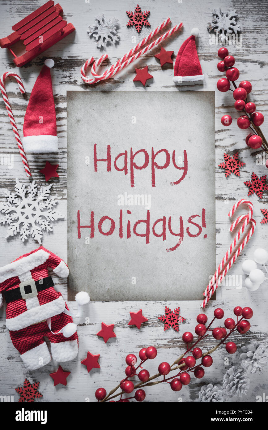 Christmas Flat Lay, Vertical Paper, Happy Holidays Stock Photo - Alamy