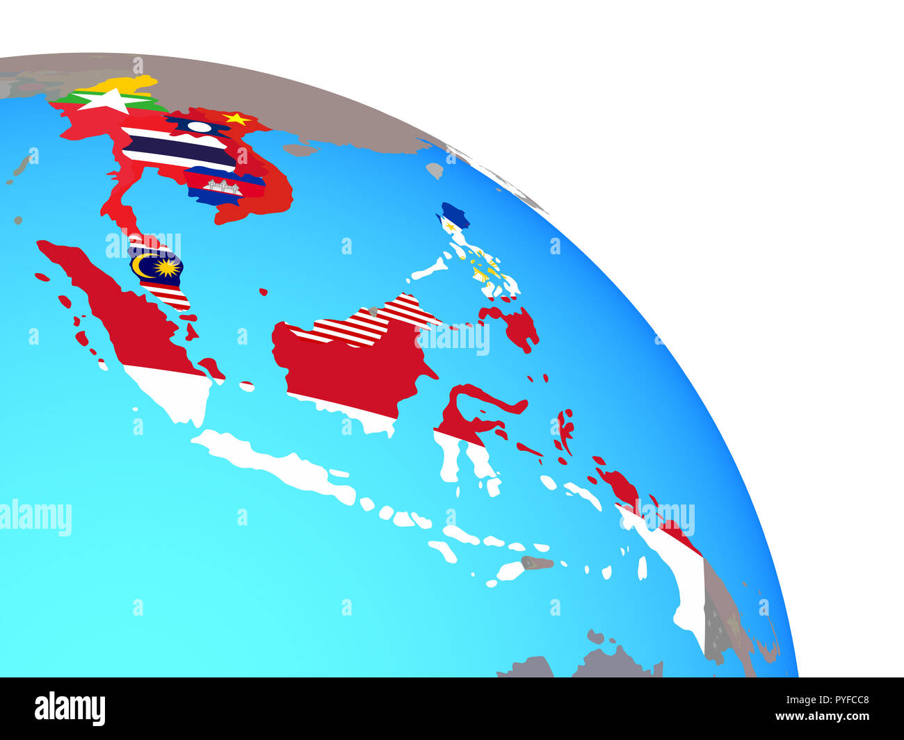 Asian member countries flags hi-res stock photography and images - Alamy