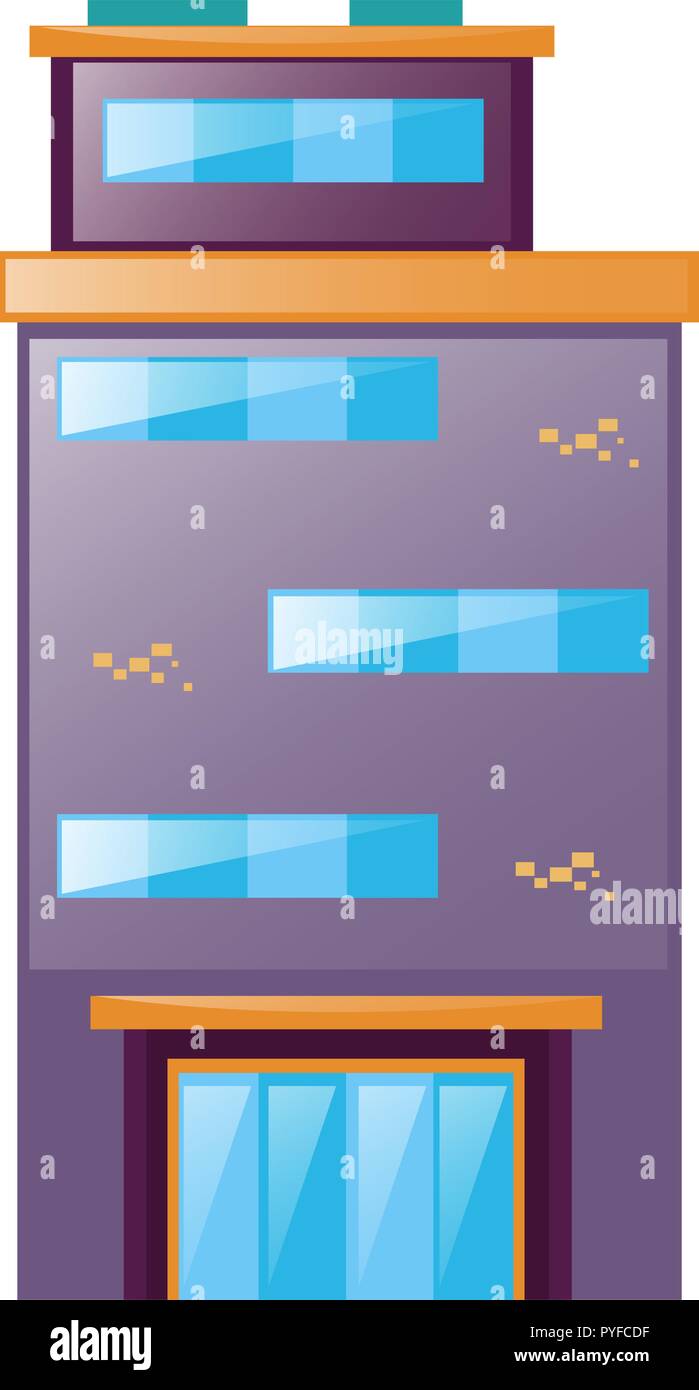 Building painted in purple color illustration Stock Vector Image & Art ...