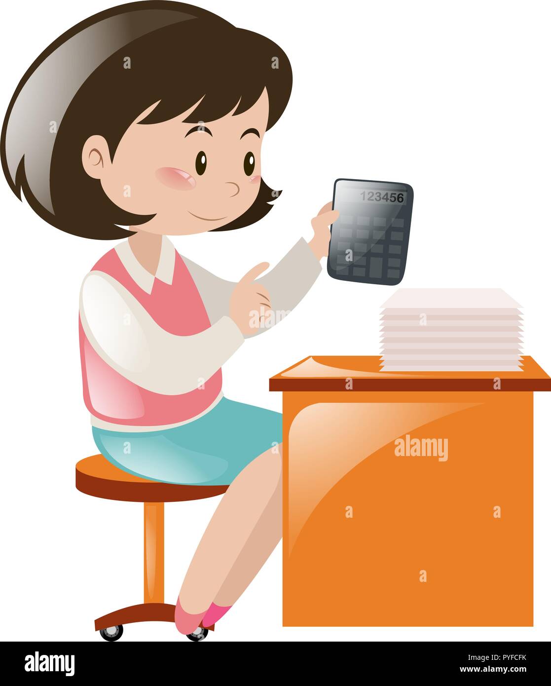 Math teacher sitting on desk illustration Stock Vector Image & Art - Alamy