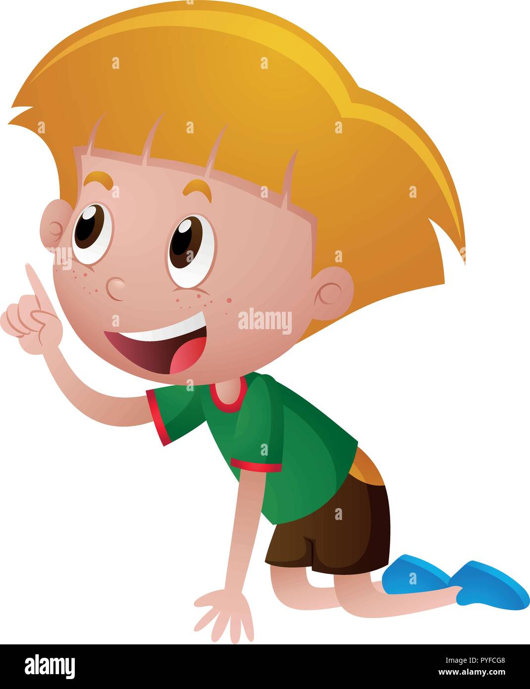 Little boy crawling on the floor illustration Stock Vector Image & Art ...