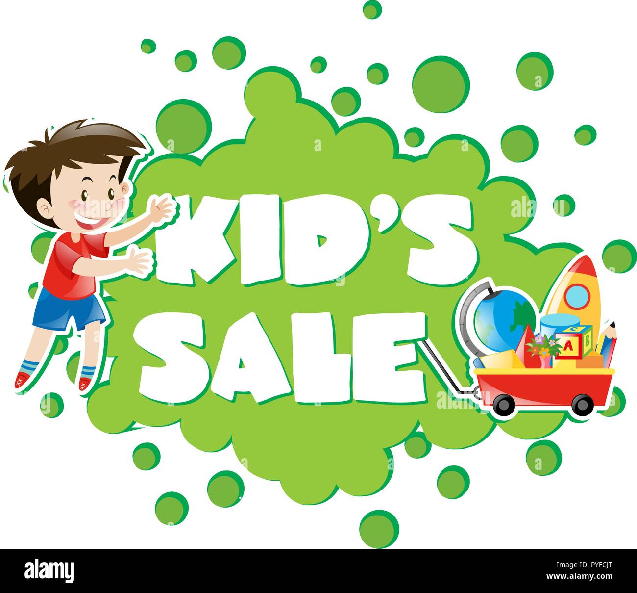 Poster design with kid's sale illustration Stock Vector Image & Art - Alamy