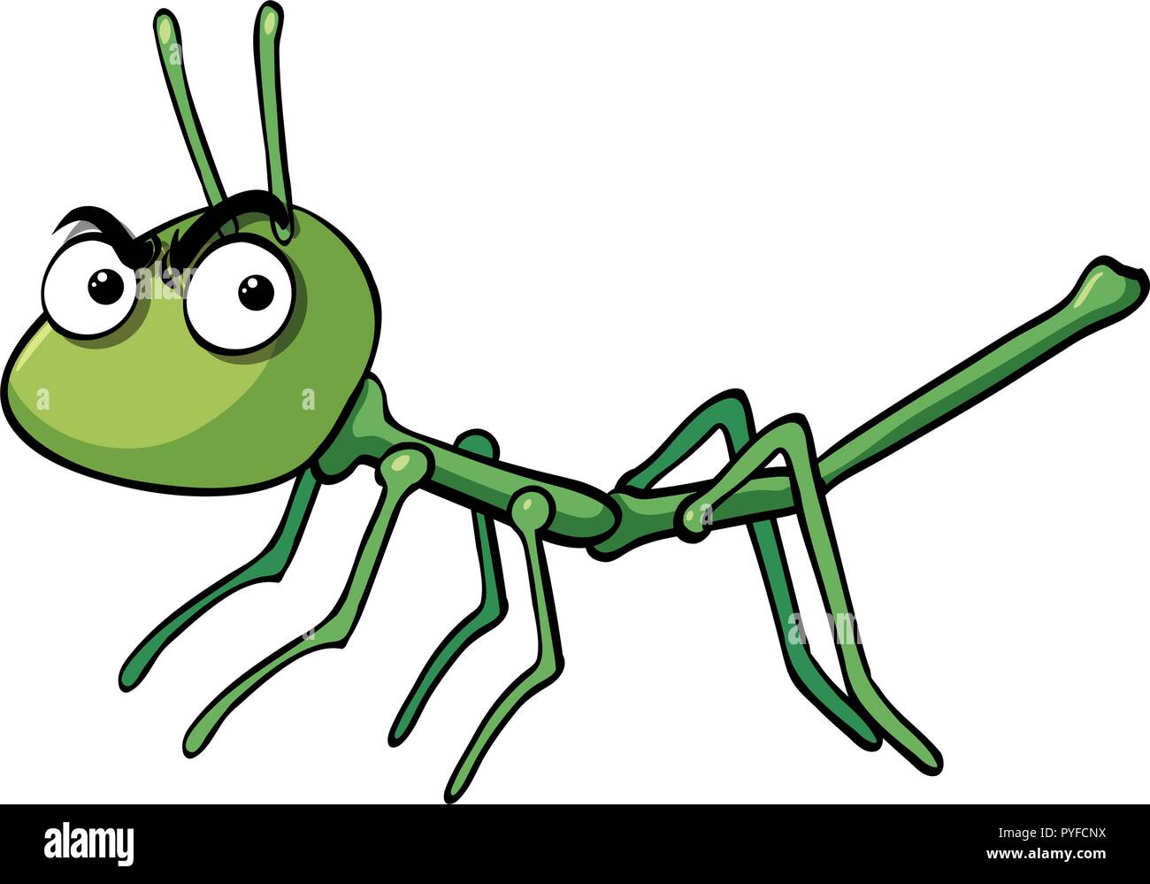 Stick insect with angry face illustration Stock Vector Image & Art - Alamy