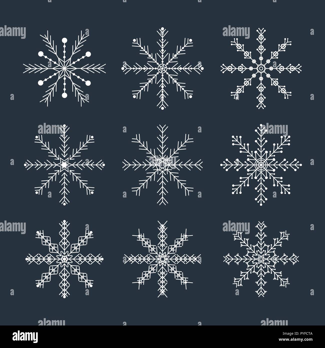 Set of vector snowflakes icon, illustration, eps file Stock Vector ...