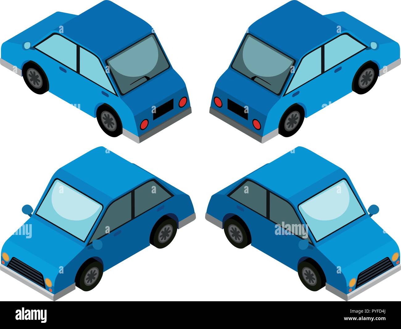 3D design for blue car illustration Stock Vector Image & Art - Alamy