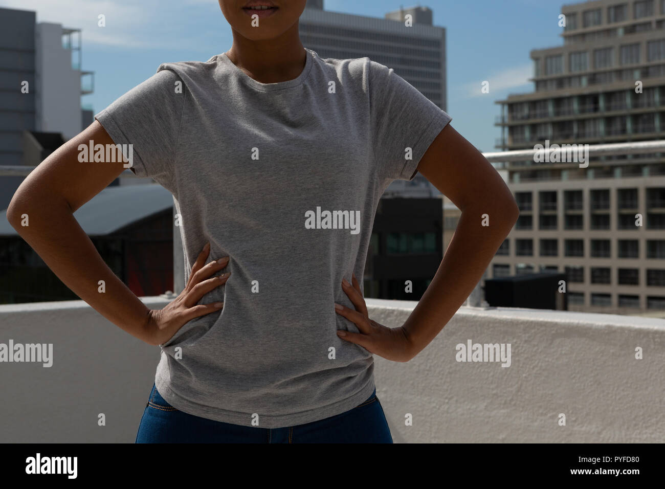 Model posing in terrace Stock Photo - Alamy