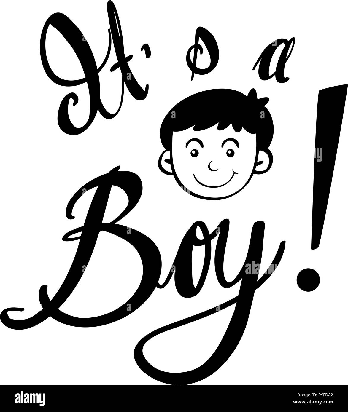 Expression for phrase it's a boy illustration Stock Vector Image & Art ...