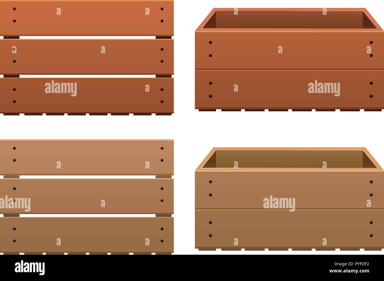 Two wooden boxes Stock Vector Images - Alamy