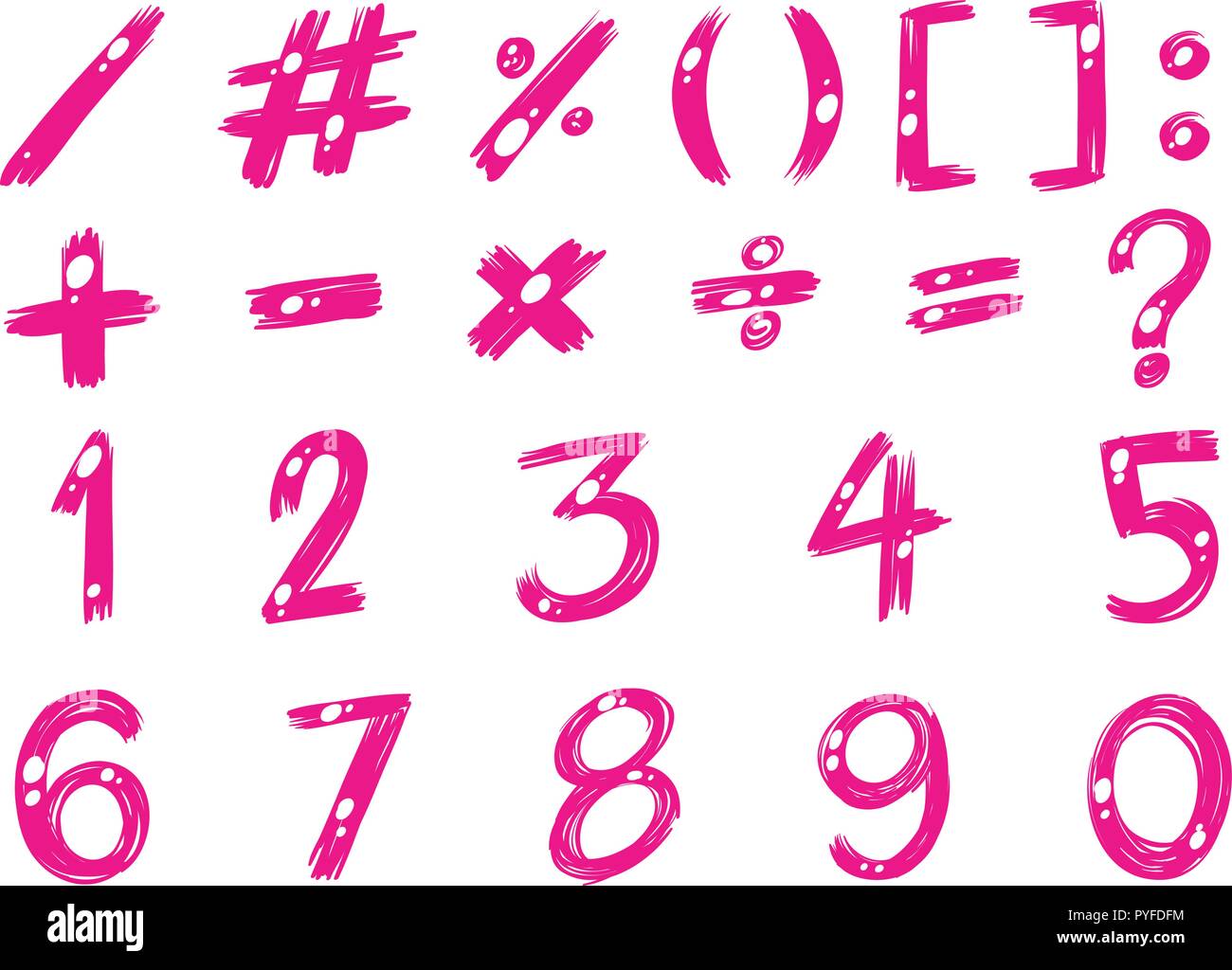Numbers and signs in pink color illustration Stock Vector Image & Art ...