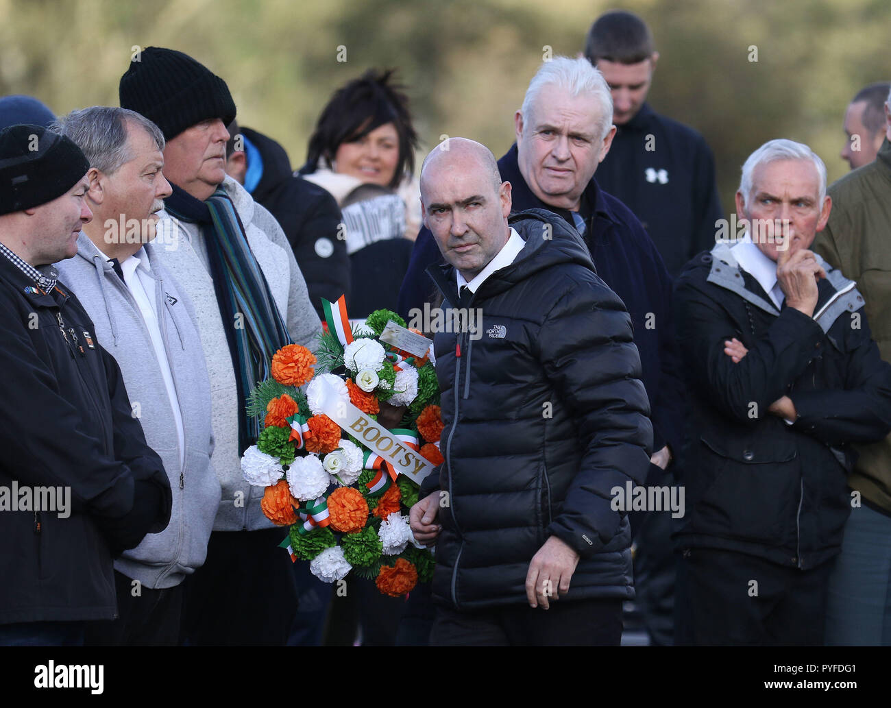IRA killer Sean Kelly (centre) attends a controversial commemoration at ...
