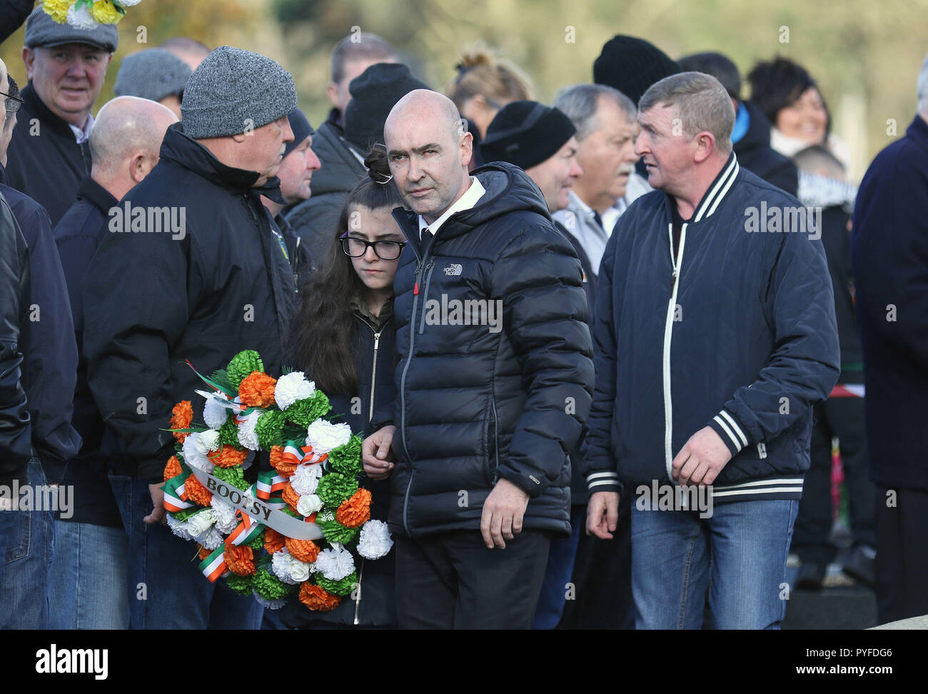 IRA killer Sean Kelly (centre) attends a controversial commemoration at ...