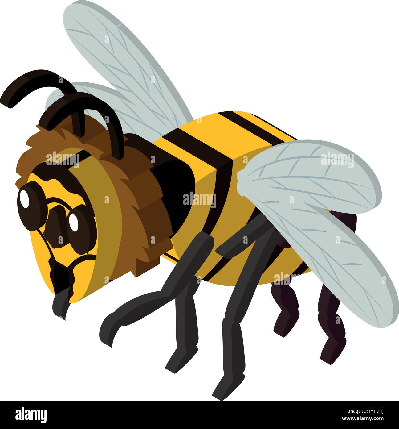 Bee isometric vector illustration hi-res stock photography and images ...