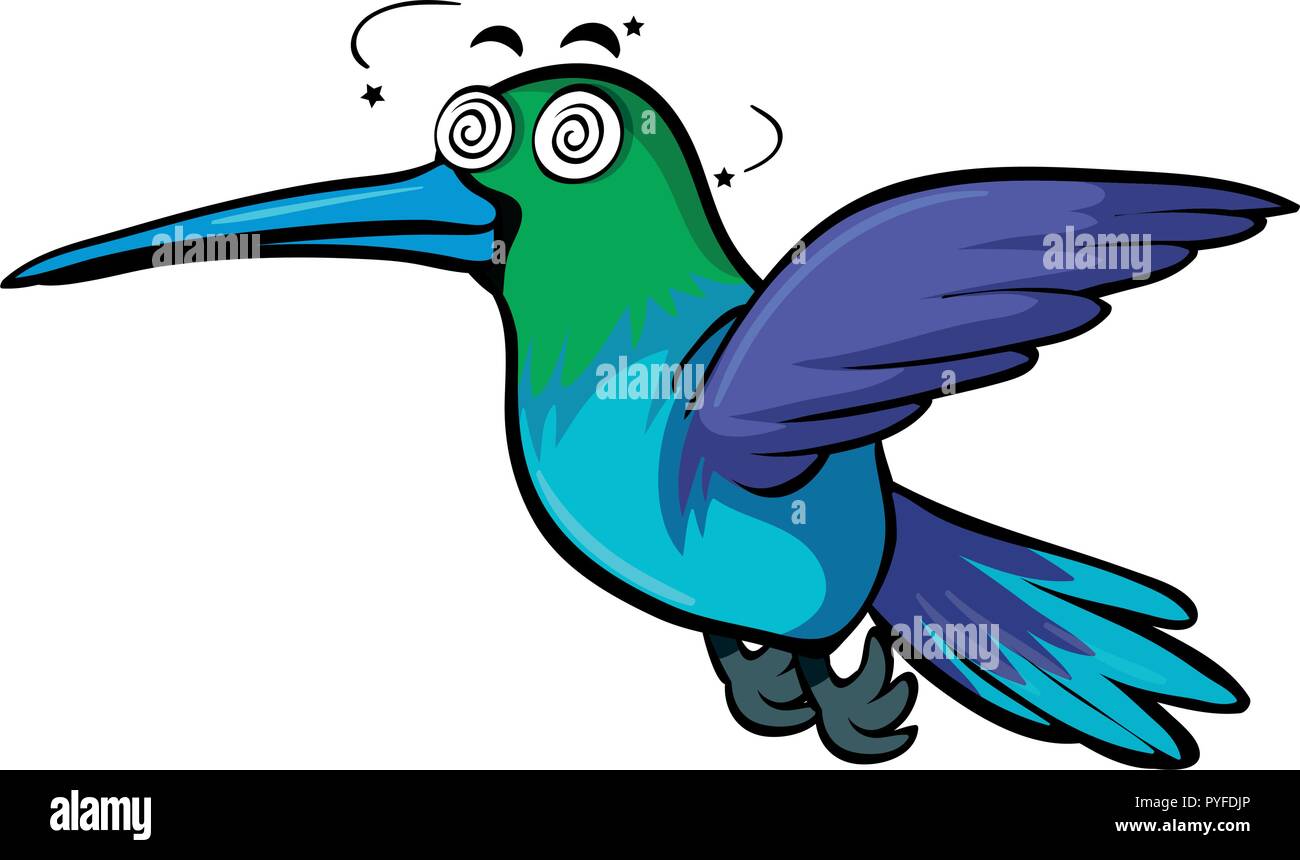 Hummingbird with dizzy face illustration Stock Vector Image & Art - Alamy